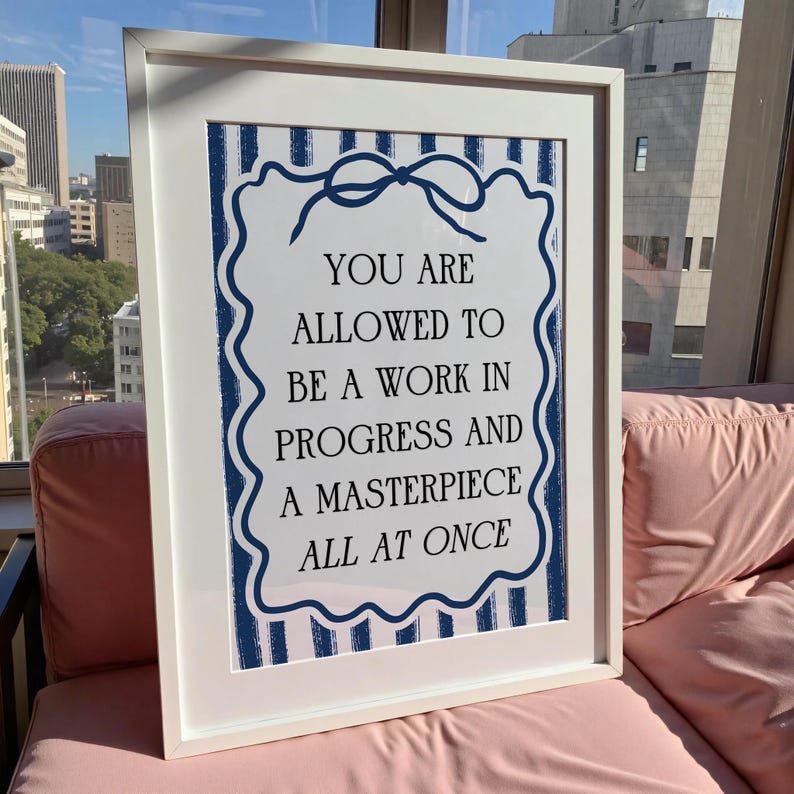 Work in Progress Poster – Self-growth Printable Art, Inspirational Quote Wall Decor, Mental ...