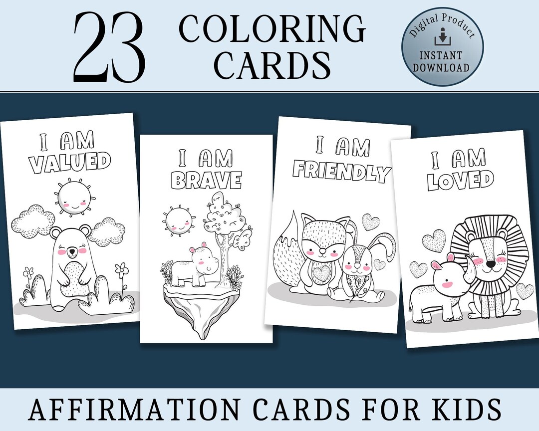 Printable Kids Affirmation Coloring Cards - Fun and Educational ...