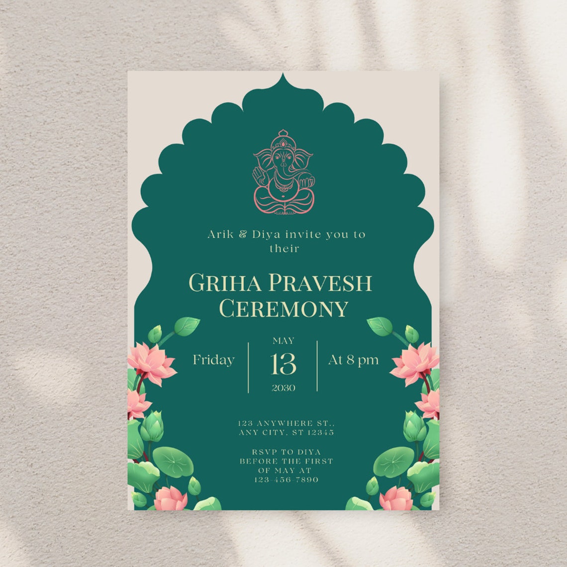Indian Housewarming Invitation,griha Pravesh Invitation, Pravesam ...
