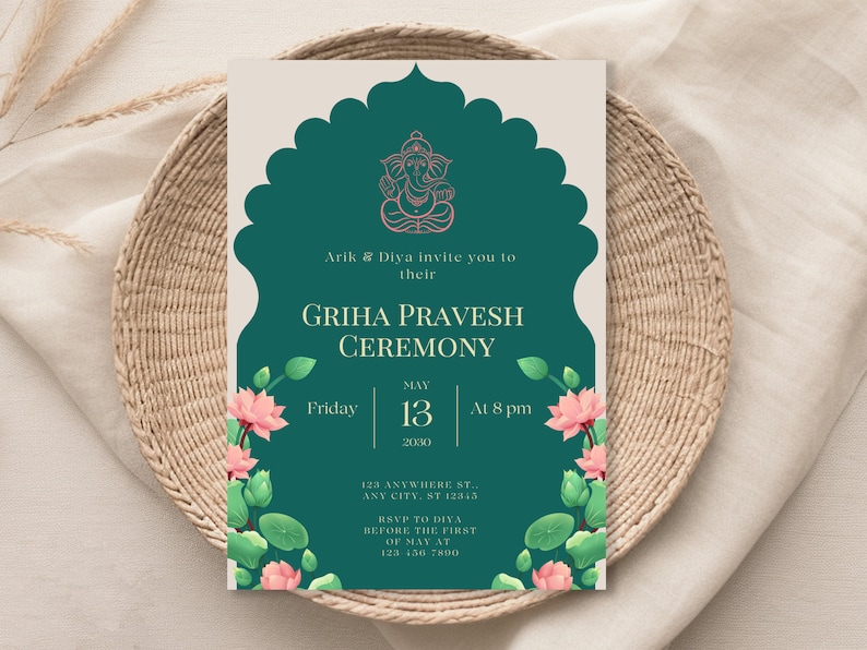 Indian Housewarming Invitation | Griha Pravesh Invitation | Gruha ...