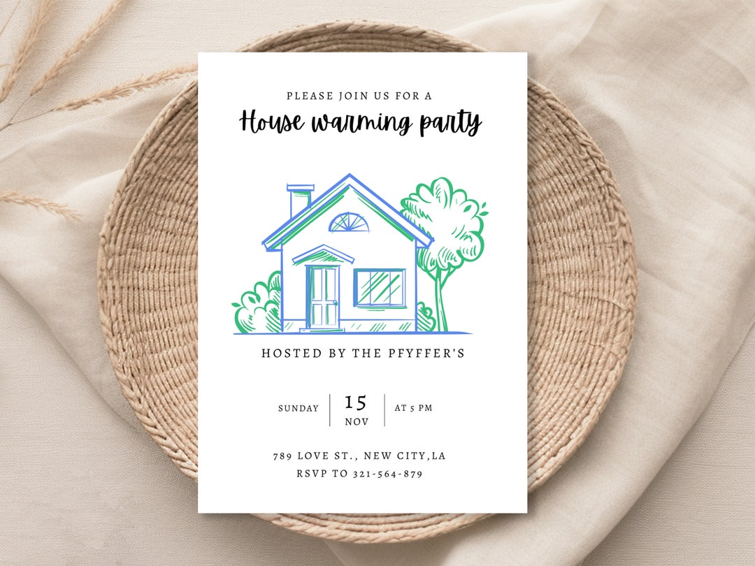 Housewarming Invitation, New House Invite, Housewarming Party, Digital ...