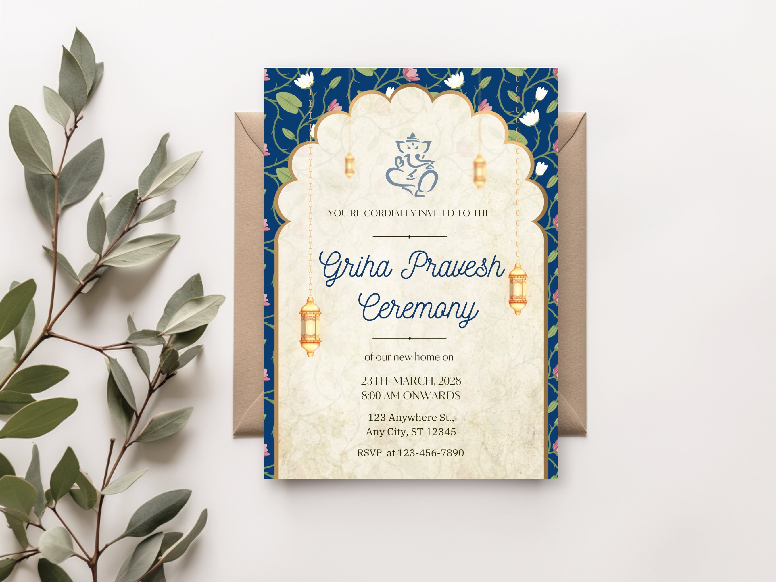 Indian Housewarming Invitation | Griha Pravesh Invitate | Gruha ...