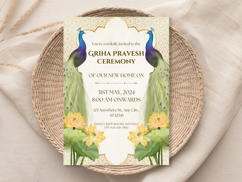Indian Housewarming Invitation | Griha Pravesh Invite | Gruha Pravesam ...