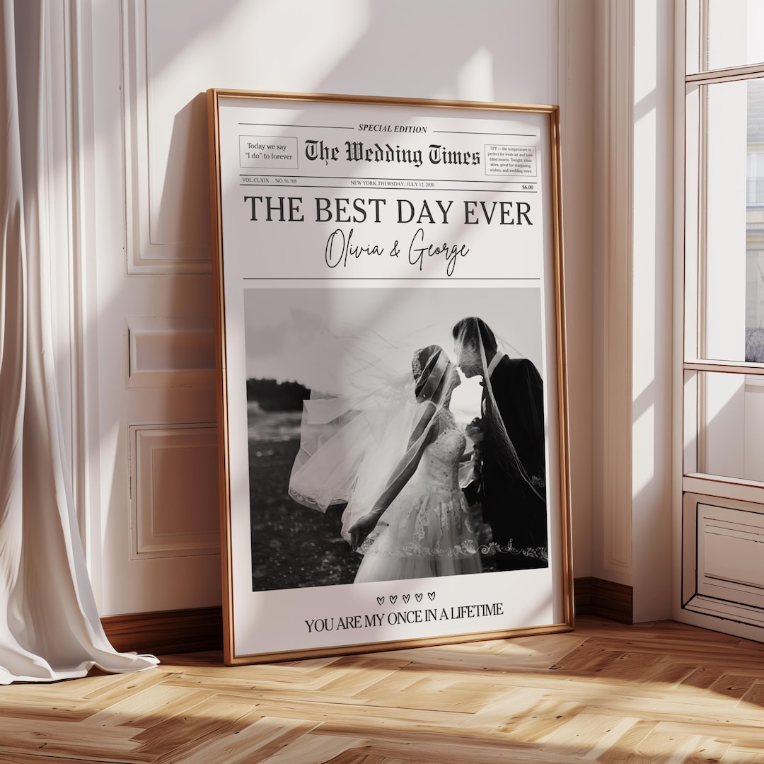 CUSTOM NEWSPAPER PRINT - Traditional Wedding Newspaper, Wedding Loved ...