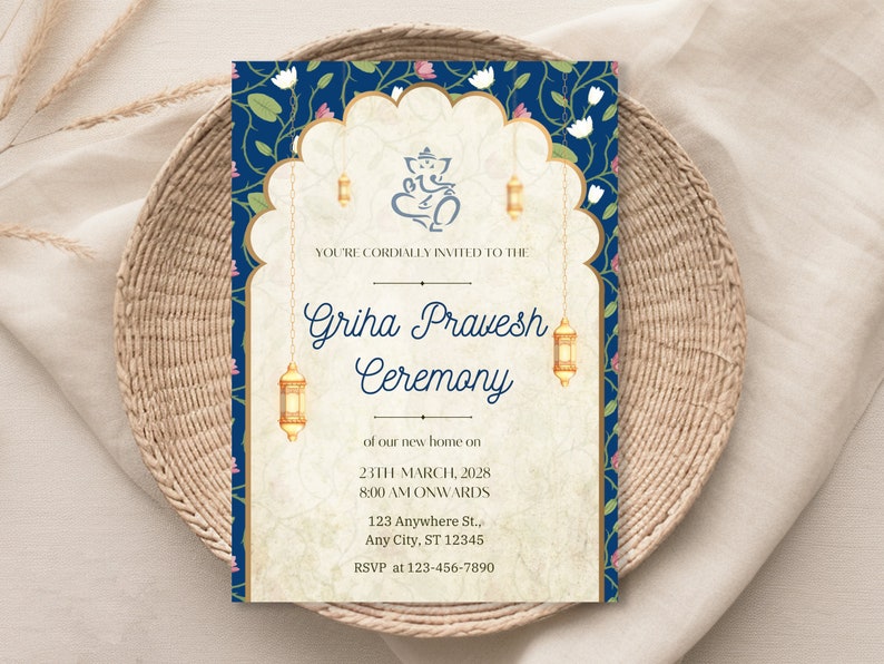 Indian Housewarming Invitation | Griha Pravesh Invitate | Gruha ...