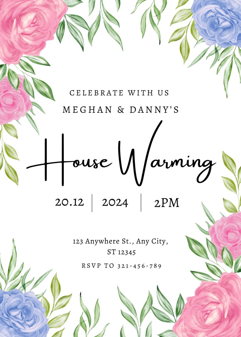 Housewarming Invitation, New House Invite, Housewarming Party, Digital ...