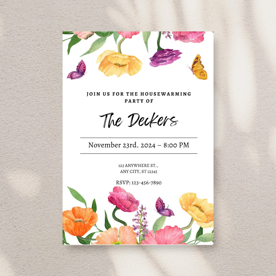 Housewarming Invitation, New House Invite, Housewarming Party, Digital ...