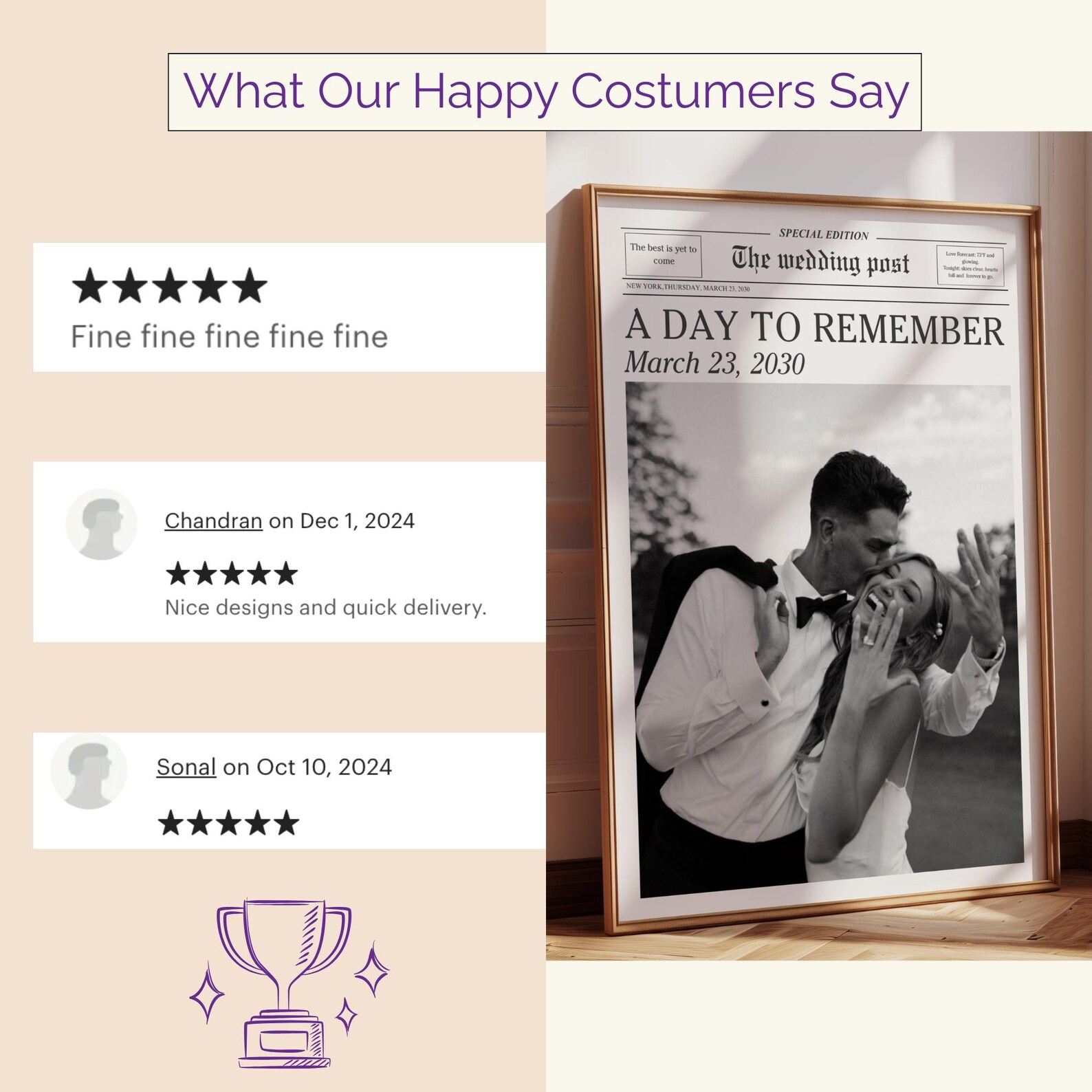 CUSTOM NEWSPAPER PRINT - Traditional Wedding Newspaper, Wedding Loved ...