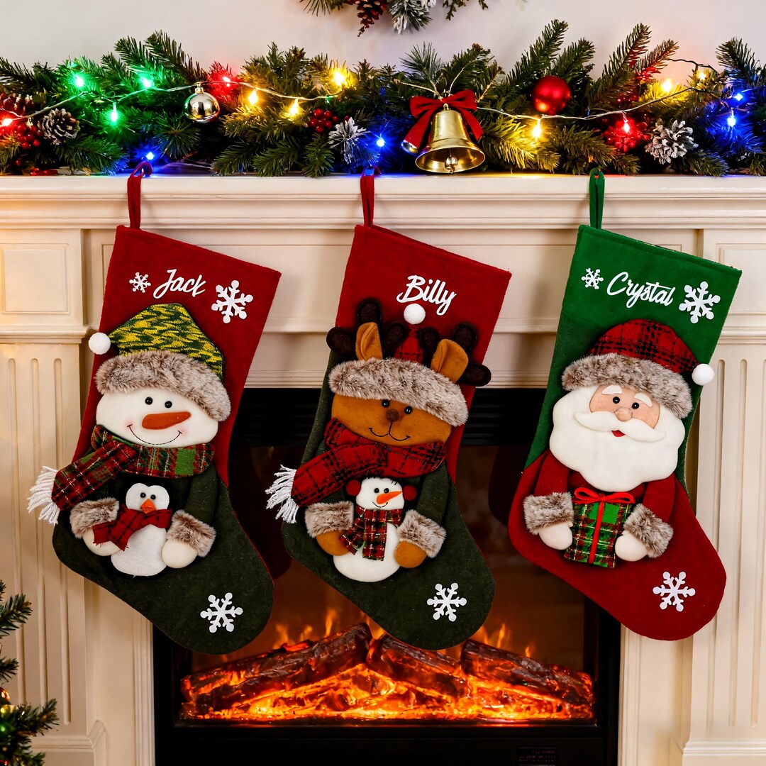 Personalized Santa Claus Stockings, Xmas Stocking With Name,christmas ...