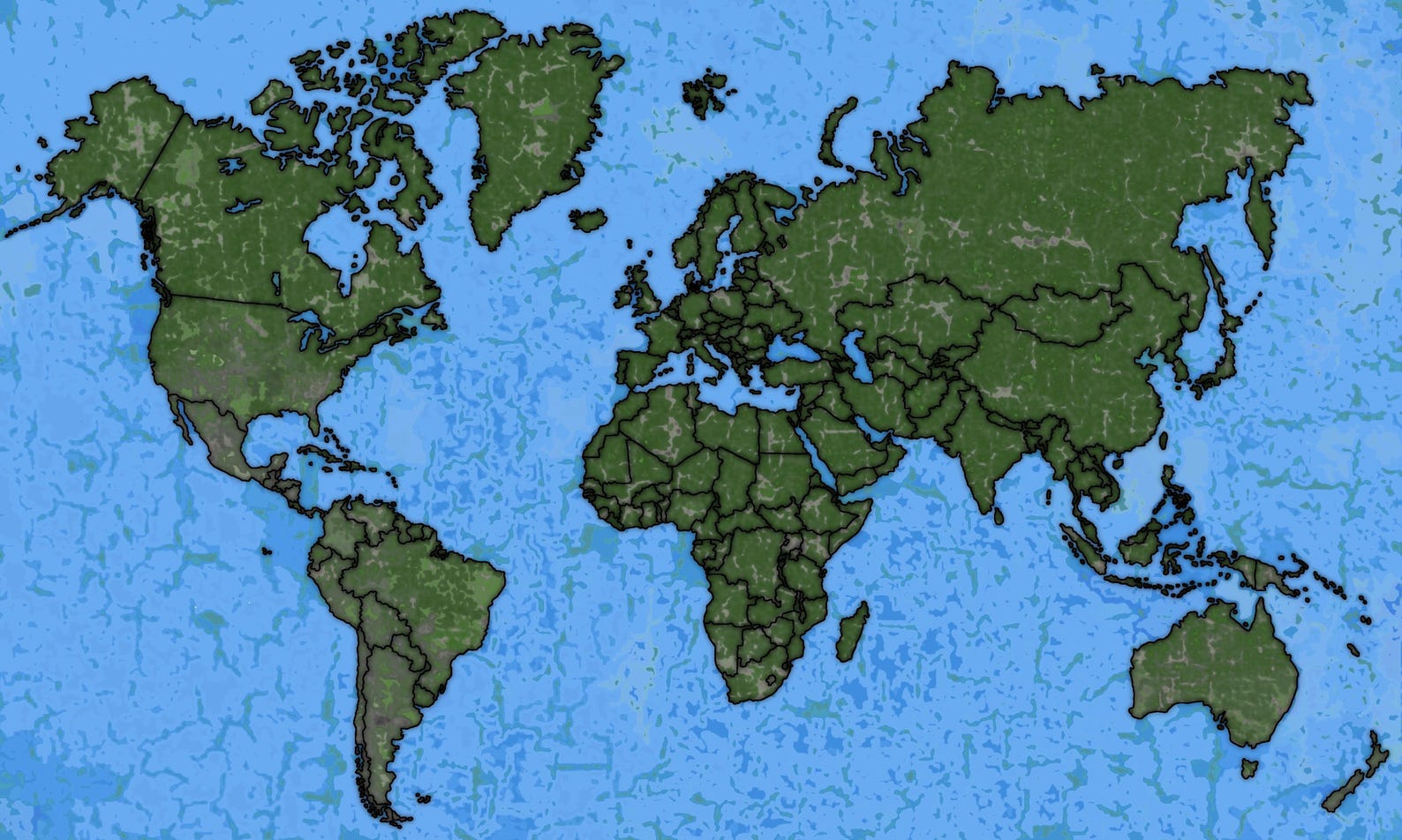 Colorful Political World Map (mercator Projection) Simplistic, Vibrant ...