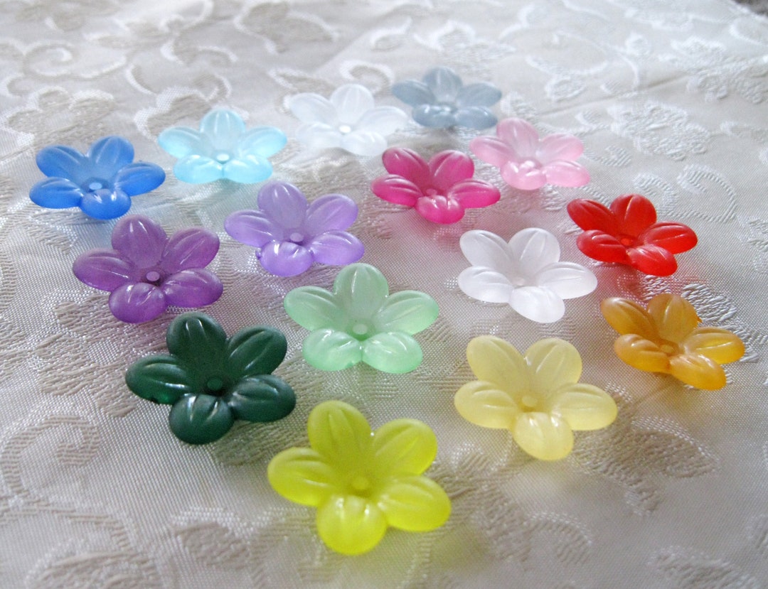 100pcs Colors Acrylic Lucite Flower Bead Mix Choose Your Colors 20mm ...