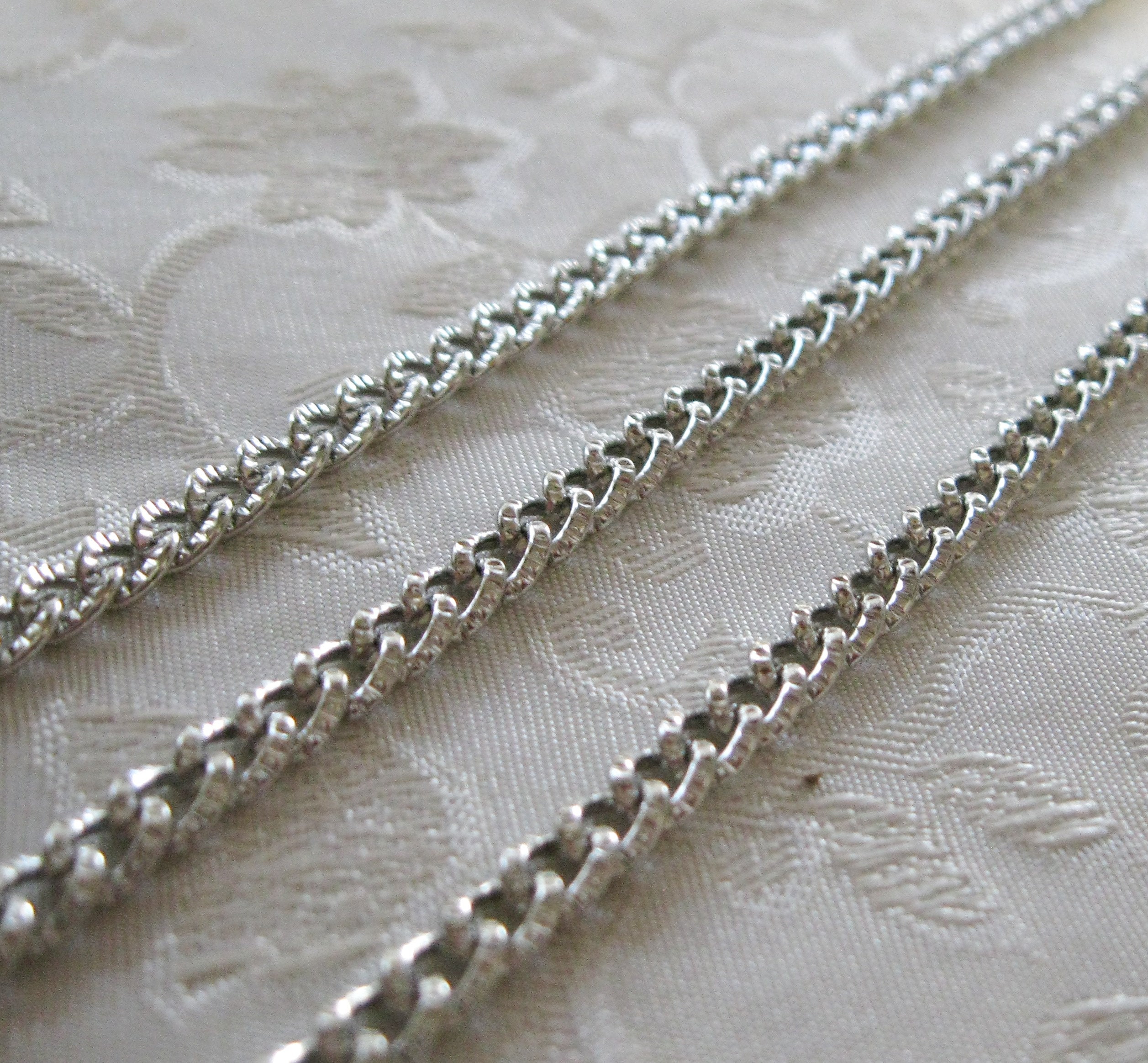 20ft Antique Silver Textured Curb Cross Chain 6mm X 4mm 353 - Etsy