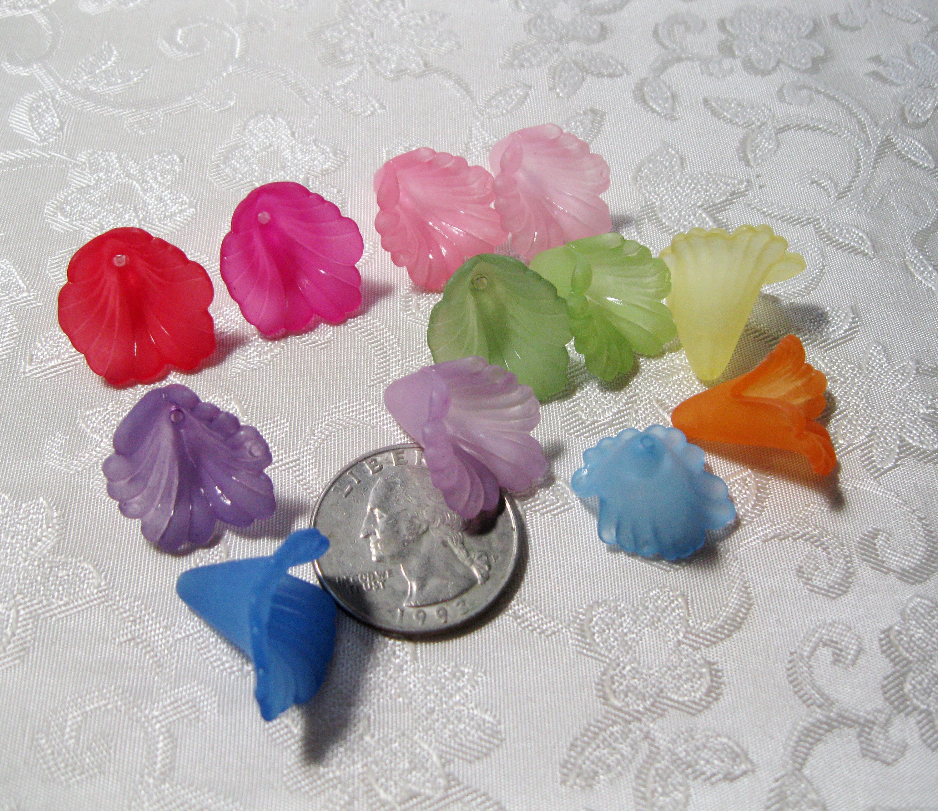 50pcs Frosted Lily Trumpet Flower Bead Cap Bead Lucite Acrylic - Etsy