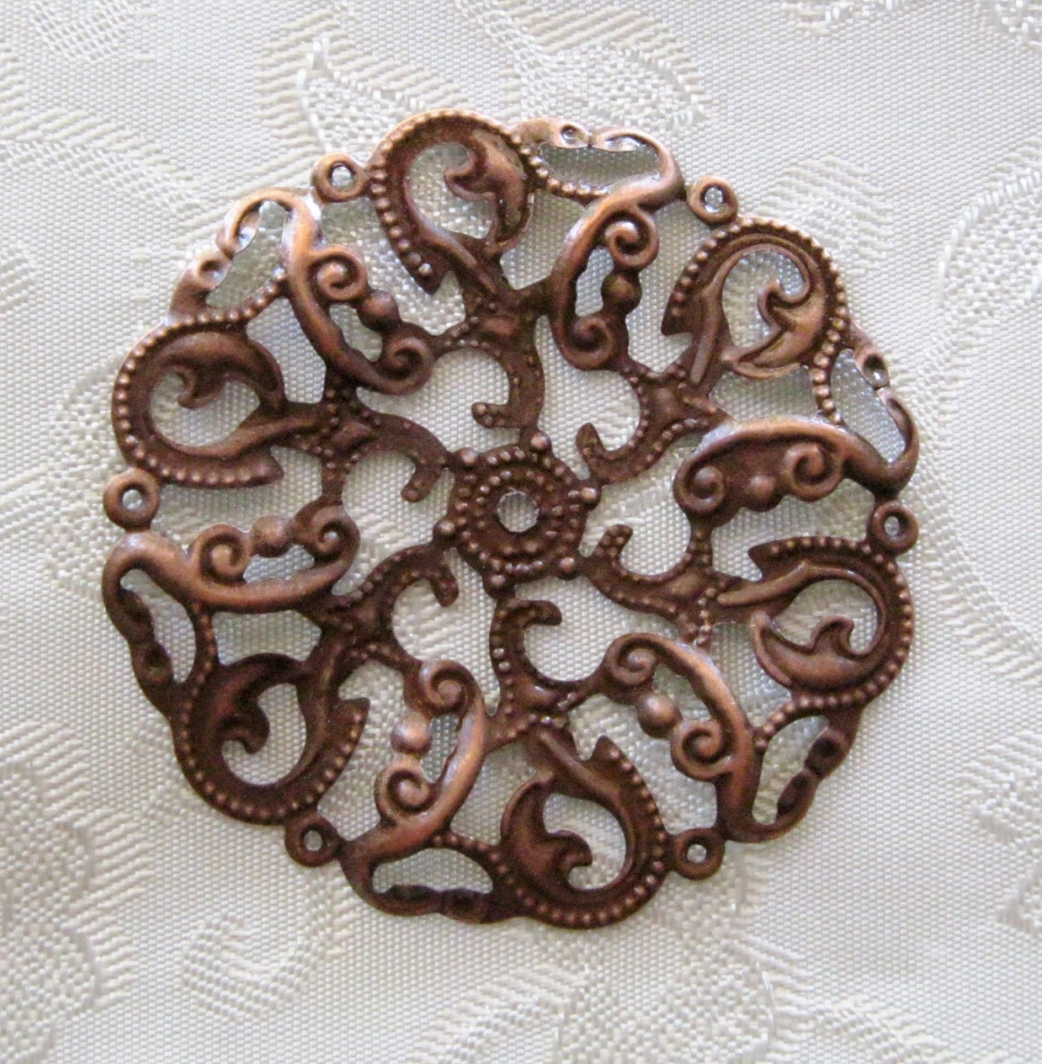 Antique Copper Round Filigree Pendants Lead Free 44mm 528 - Etsy