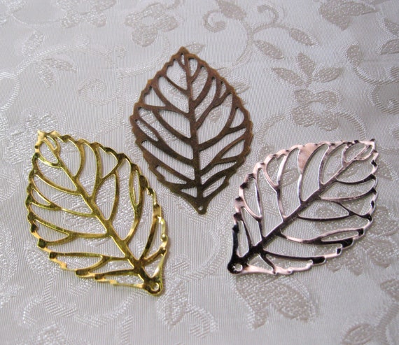 Leaf Filigree Mix You Choose Finish 54mm x 31 mm Pendant Charm | Etsy