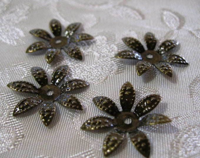 50pcs Antique Bronze Pointy Daisy Bead Caps Lead Free 338 - Etsy