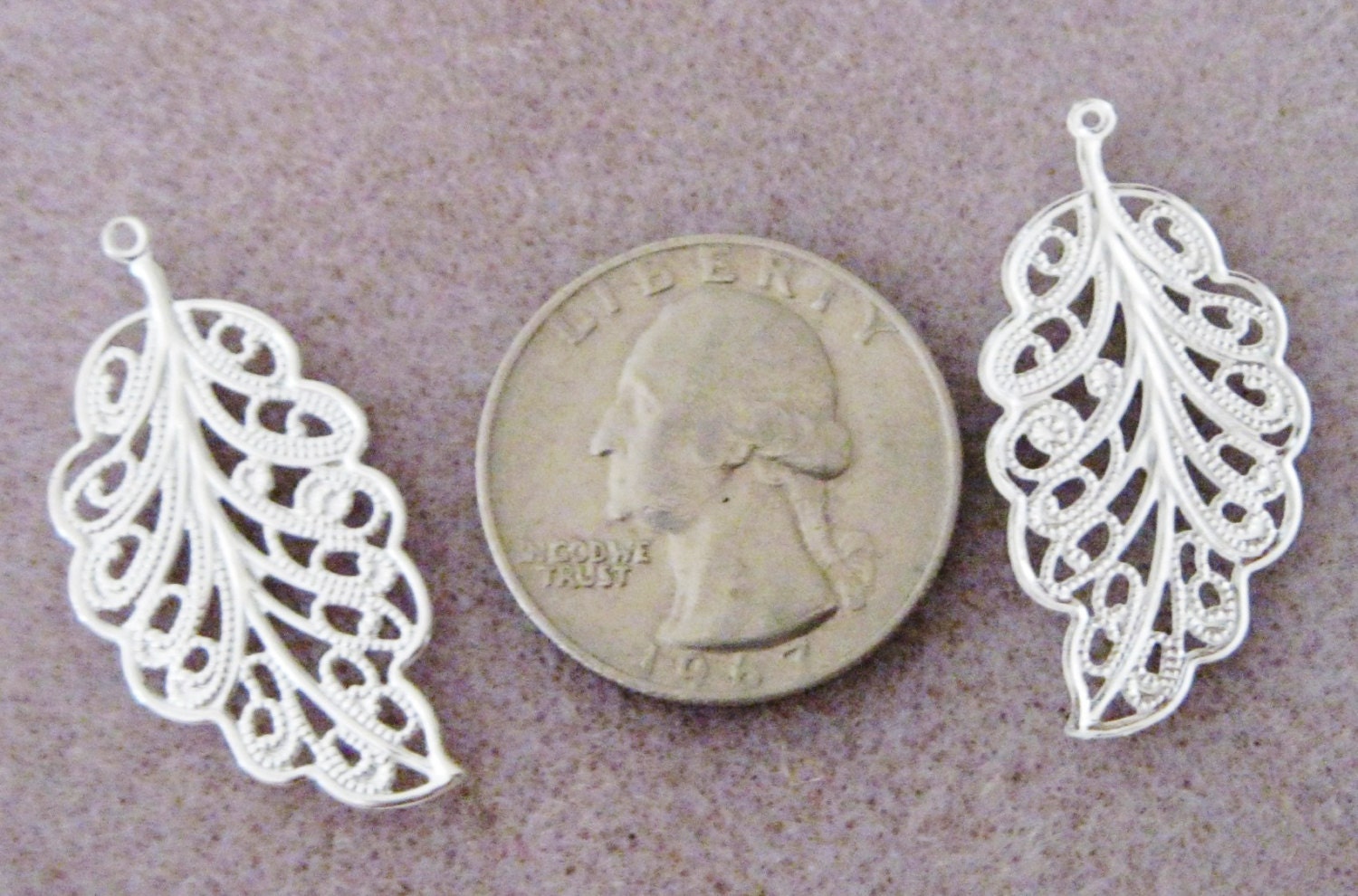 Bright Silver Plated Filigree Leaves Leaf 33mm X 17mm 506 - Etsy