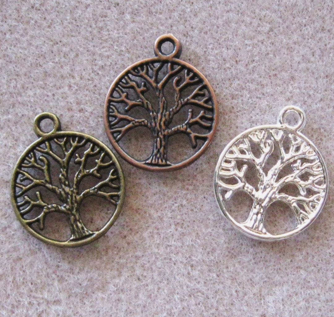 45pcs Tree of Life Charm Pendants 24mm X 20mm, Silver or Antique Bronze ...