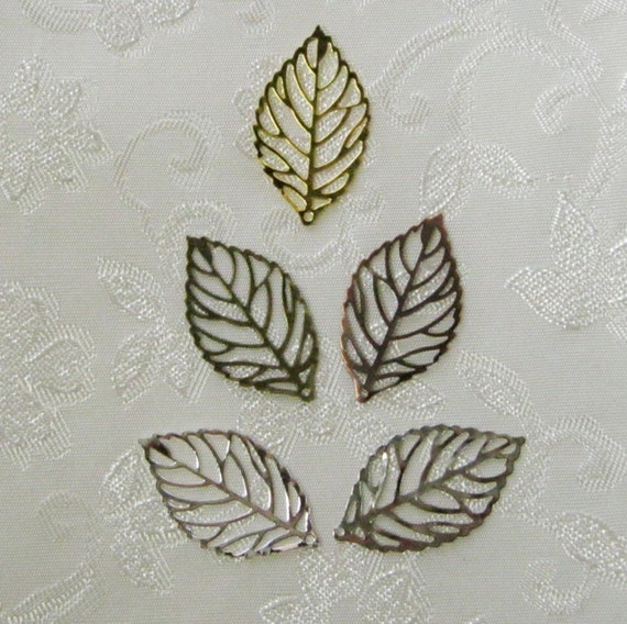 Leaf Filigree Mix You Choose Finish 15mm X 28mm Pendant Charm | Etsy