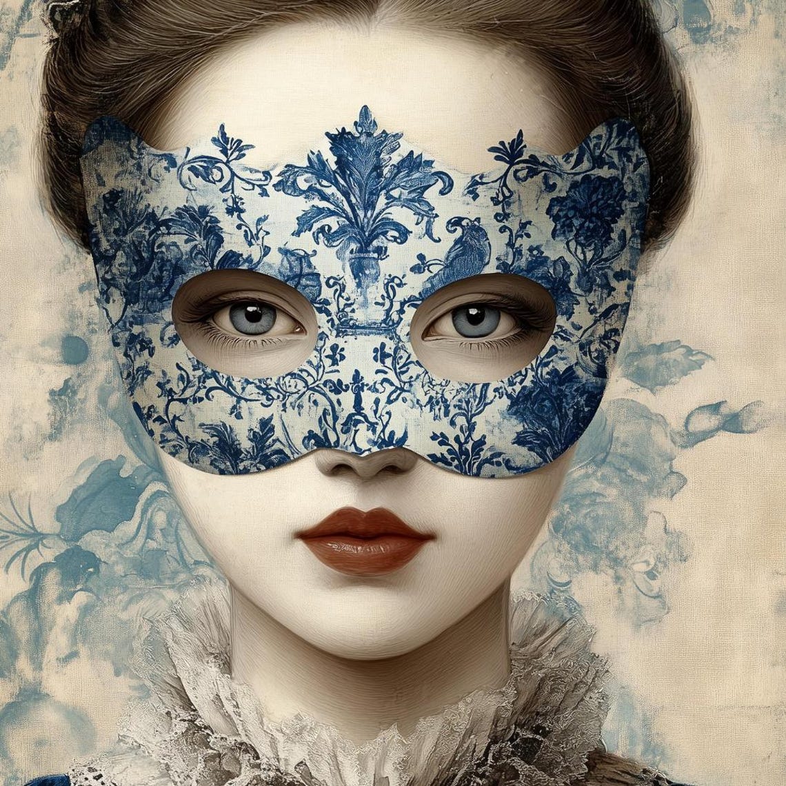 Blue Toile Porcelain Portraits: 50 Chinoiserie Floral Images (JPG) - Etsy