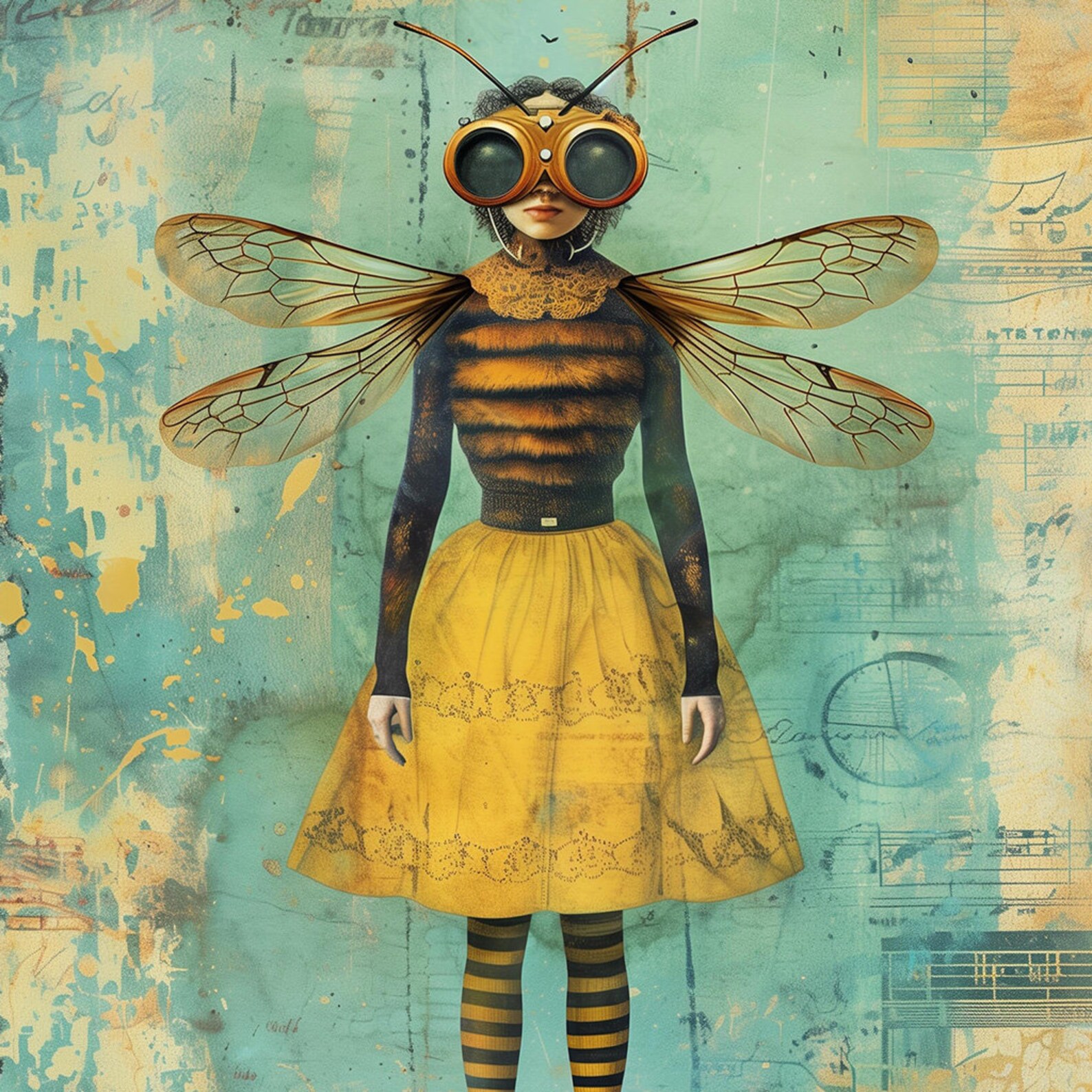 Busy Bees: 40 Bee Themed People JPEG, Junk Journal Kit, Digital ...