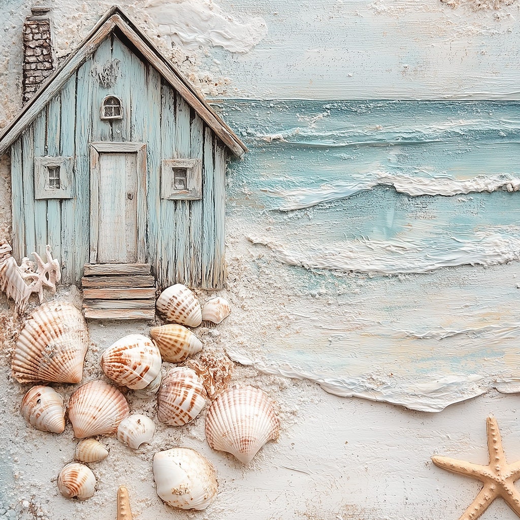 Coastal Collage: 36 Sea Themed Mixed Media Junk Journal Images, Shabby ...