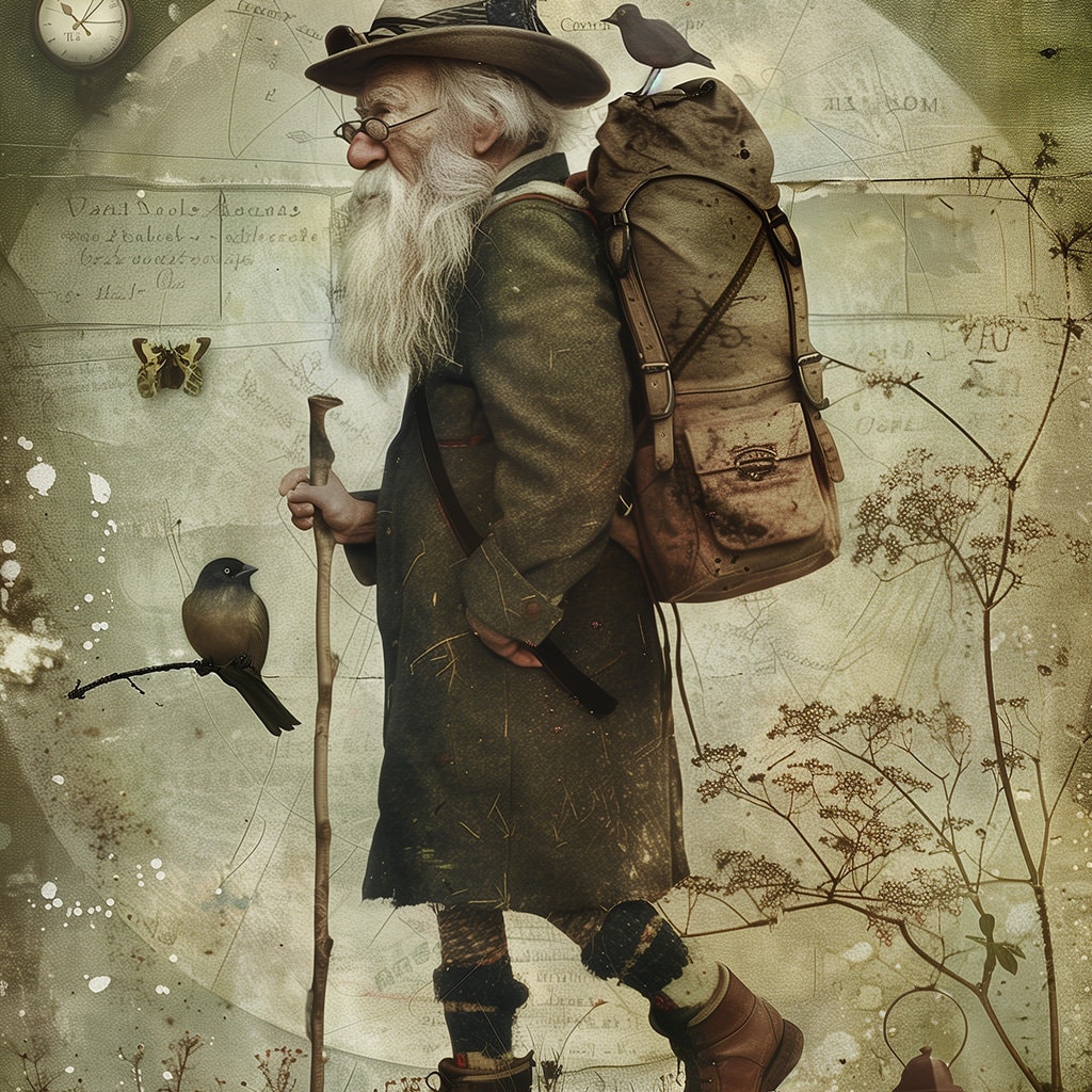 Elderly Escapades: 30 Funny Whimsical Old Traveler Graphics, Travel ...