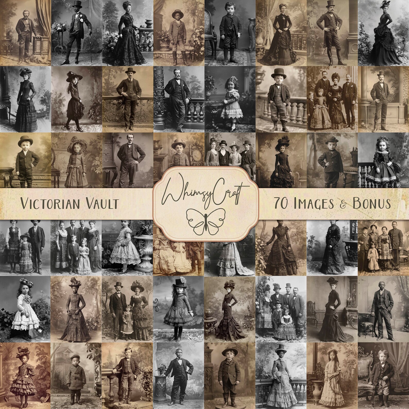 The Victorian Vault: 70 Vintage Images & 10 Bonus Papers, Photo Collage Collection, Victorian ...
