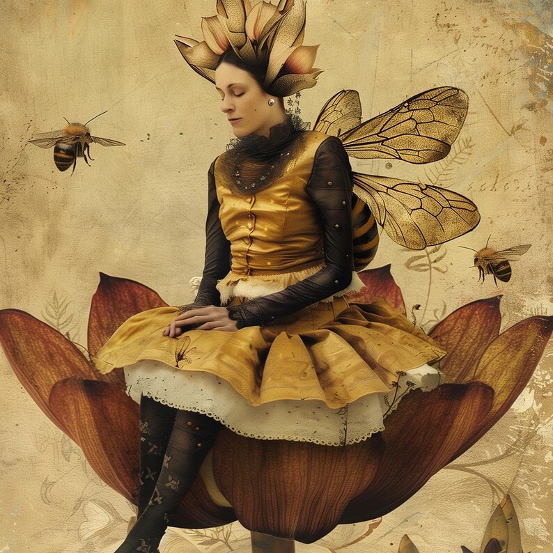 Busy Bees: 40 Bee Themed People JPEG, Junk Journal Kit, Digital ...