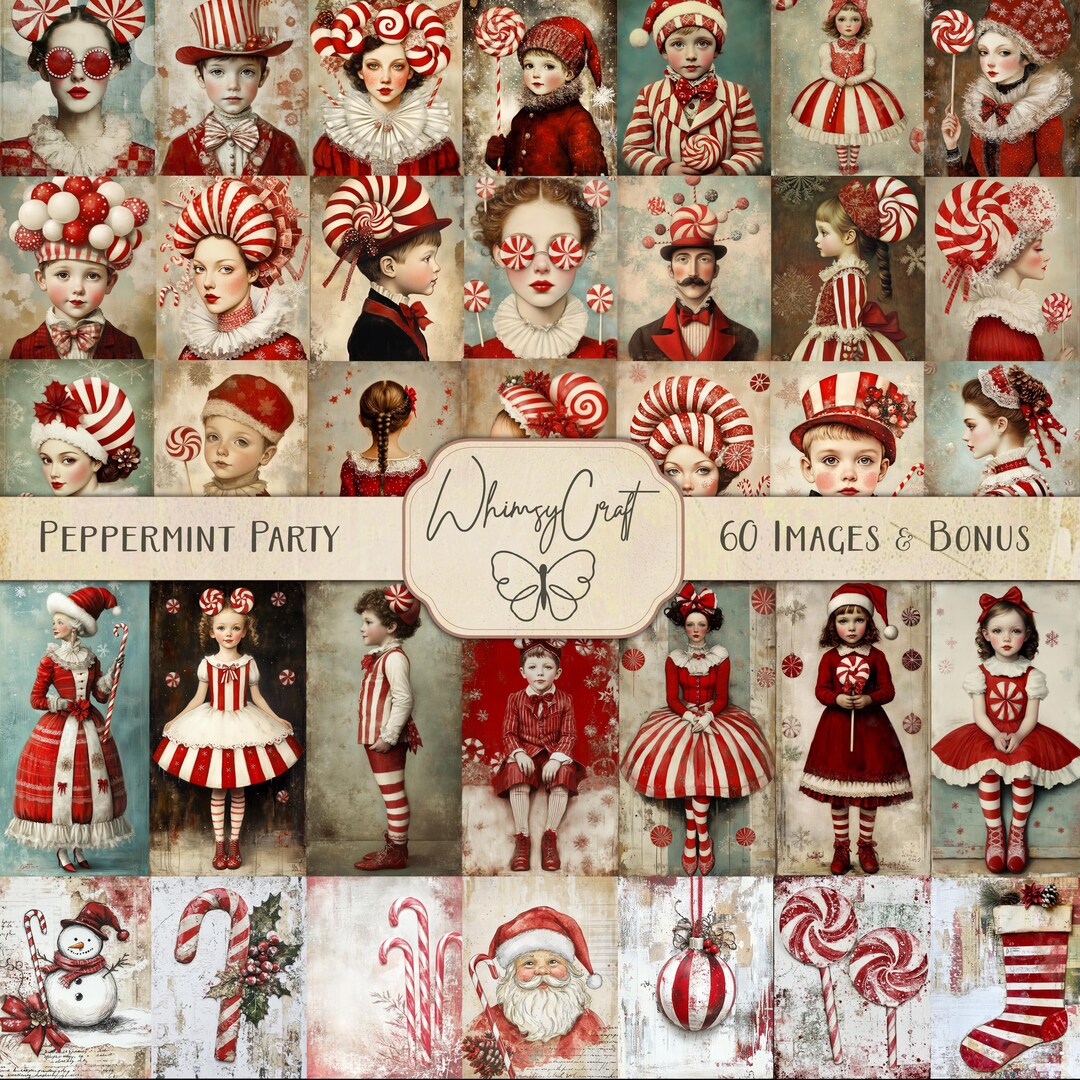Peppermint Party: 60 Candy Cane People Images, Candy Graphics, Cute ...