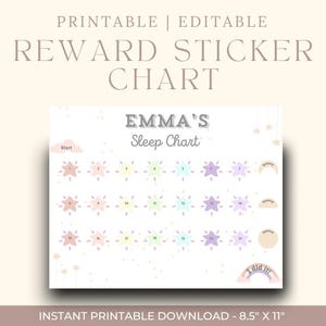 Editable Printable Sticker Reward Chart | Visual Reward System ...