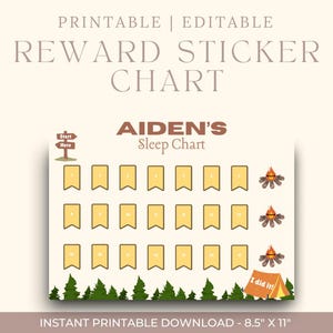 Editable Printable Sticker Reward Chart | Visual Reward System ...