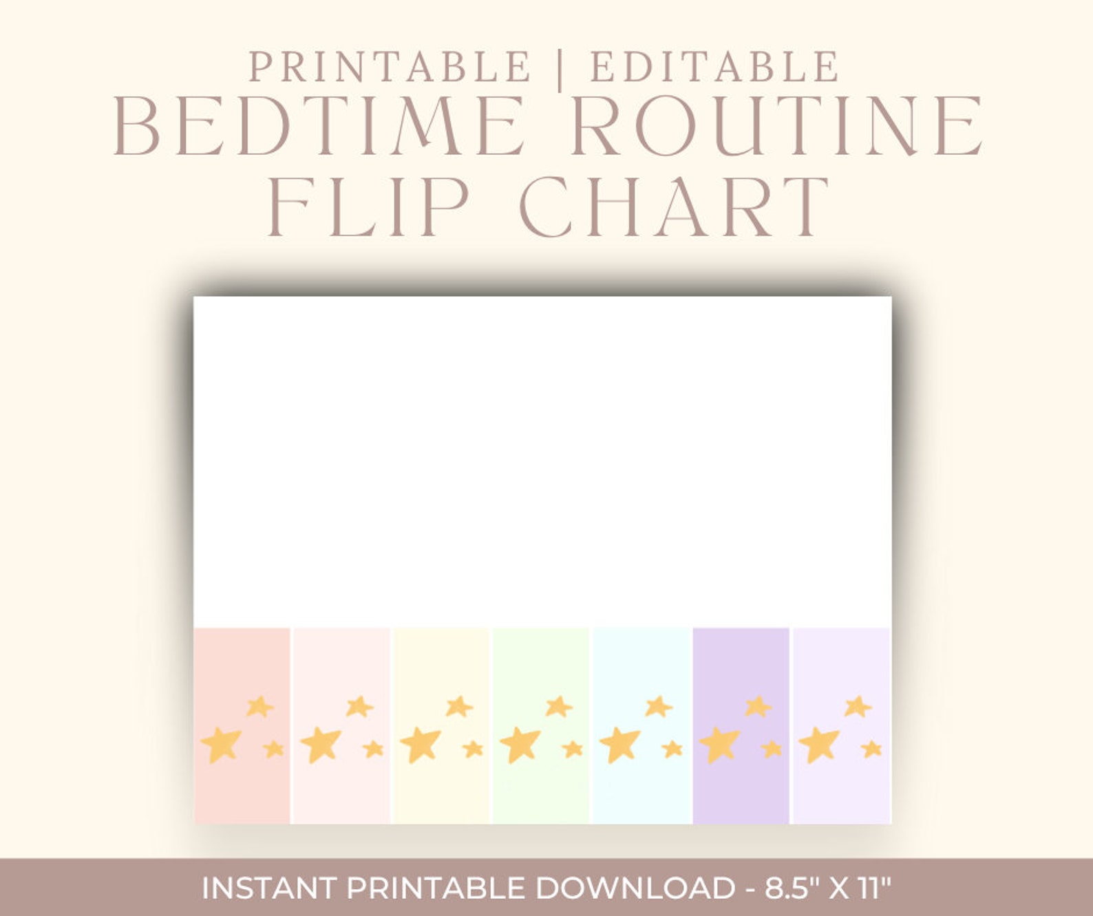 Editable Printable Bedtime Routine Flip Chart | Visual Schedule ...