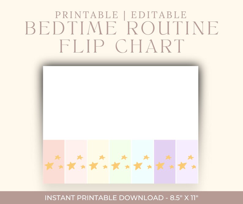 Editable Printable Bedtime Routine Flip Chart | Visual Schedule ...