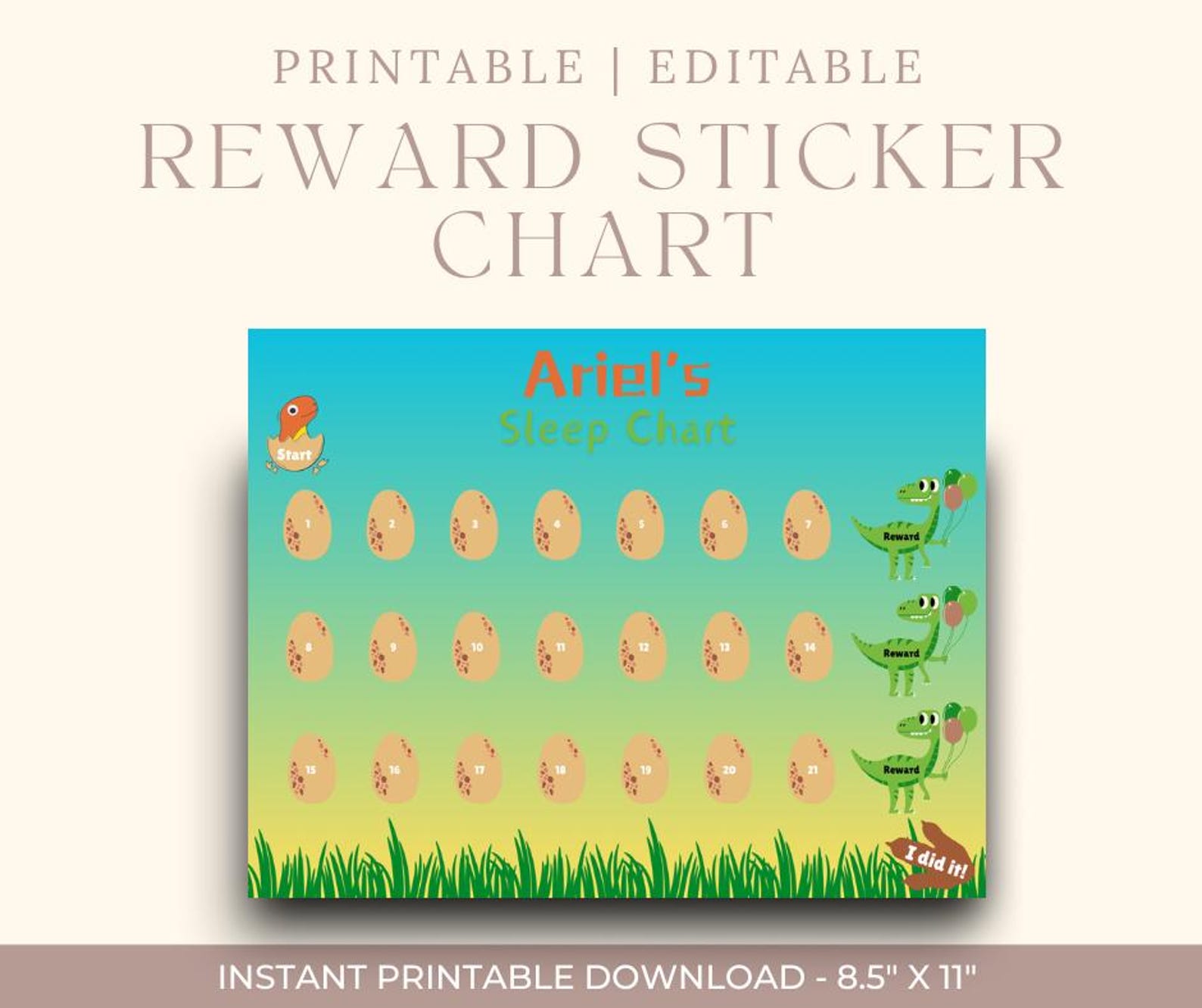 Editable Printable Sticker Reward Chart Visual Reward System Morning ...