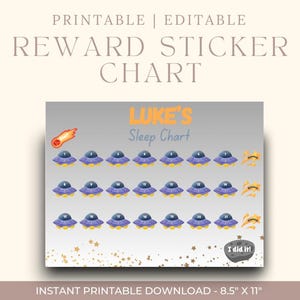 Editable Printable Sticker Reward Chart | Visual Reward System ...