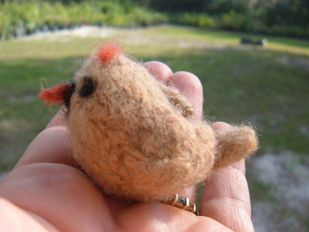 Felted Female Cardinal Mini Bird Series - Etsy