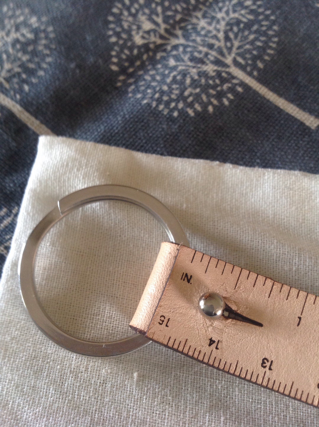 Crafter's Key Chain or Fob Leather Ruler Measure Six Inches of Crochet ...