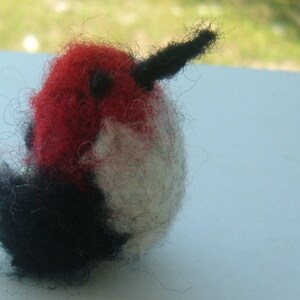 Felted Red Headed Woodpecker Mini Bird Series - Etsy
