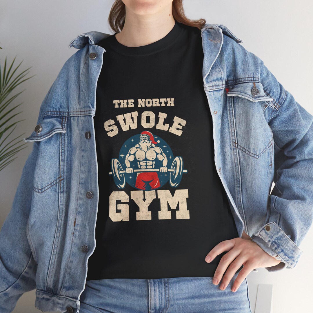 The North Swole Gym T-shirt | Retro Barbell Muscle Graphic Tee - Etsy