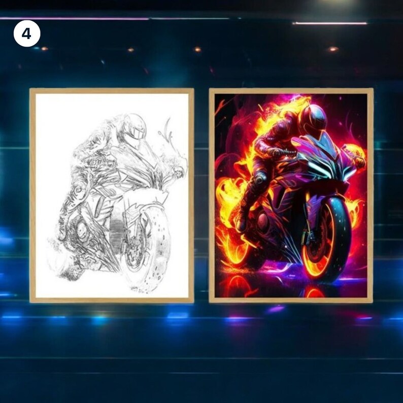 Wall Art Frame Light, Picture Frame, Night Light, Led Light, Wooden ...