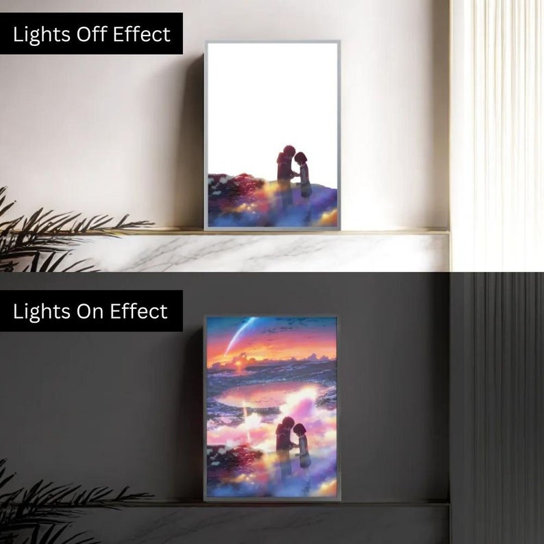 Wall Art Frame Light, Night Light, Anime Light up Painting, LED Light ...