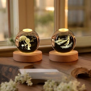 Prince Night Light, Glass Ball Night Lamp, Cute Snow Ball, Crystal Ball ...