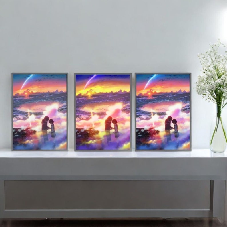 Wall Art Frame Light, Night Light, Anime Light up Painting, LED Light ...