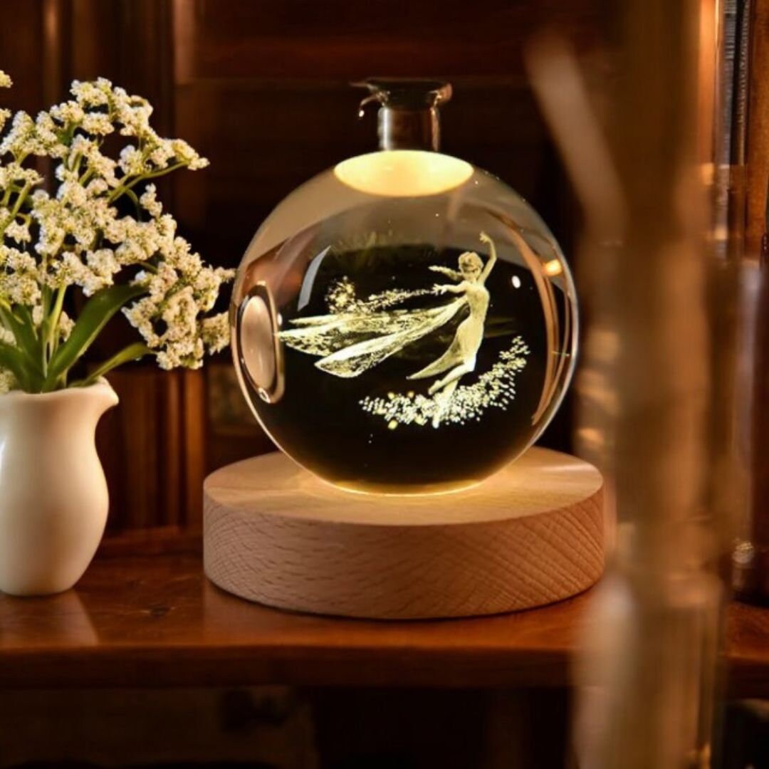 Princess Night Light, Glass Ball Night Lamp, Cute Snow Ball, Crystal ...