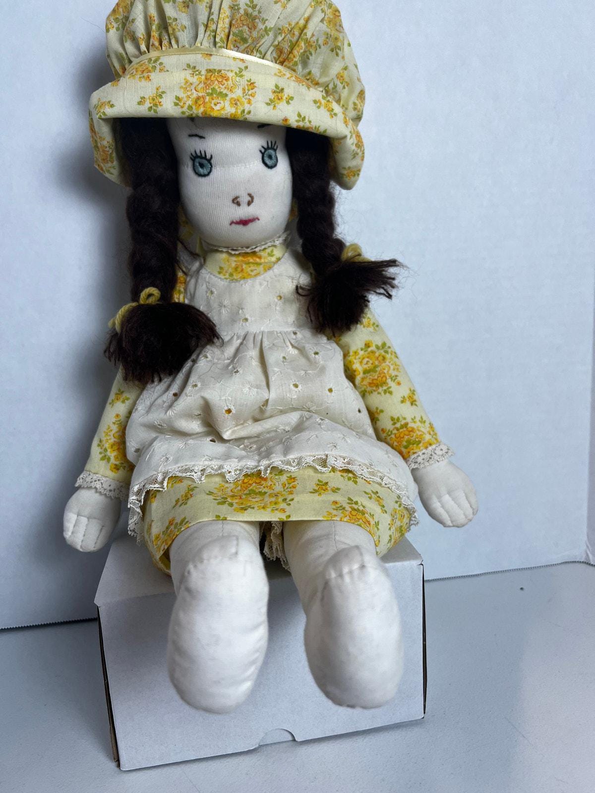 Vintage Rag Doll in a Cute Outfit, Handmade 23"tallw/ Pig Tails and ...