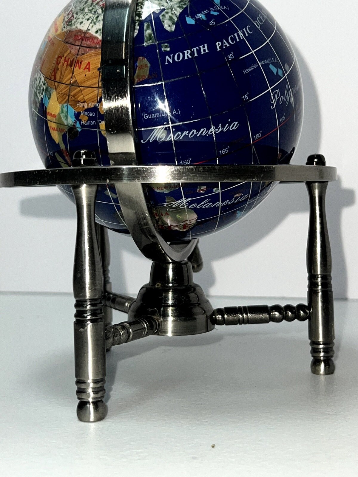 Lapis Gemstone World Globe 7.5 Stand Tabletop Globe - Etsy