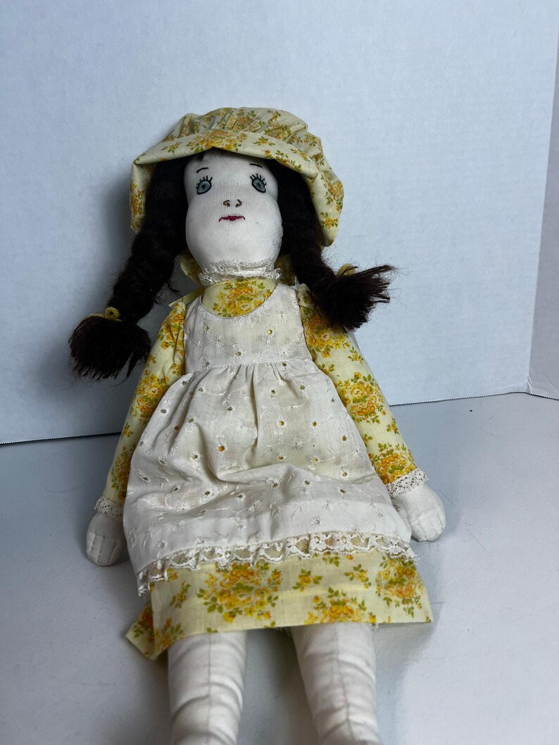 Vintage Rag Doll in a Cute Outfit, Handmade 23"tallw/ Pig Tails and ...