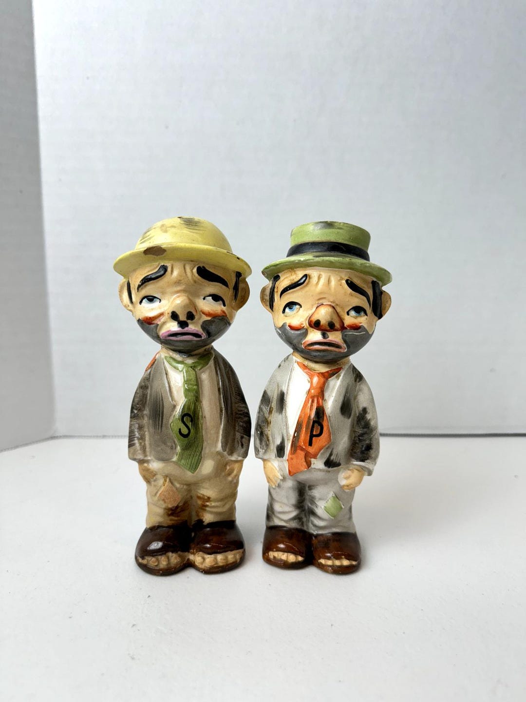 Vintage Hobo Clowns Salt & Pepper Shakers, Emmett Kelly Set no Stoppers ...