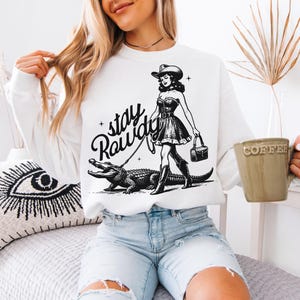 Stay Rowdy Svg Png, Retro Cowgirl Png, Alligator Svg, Western Cowgirl ...